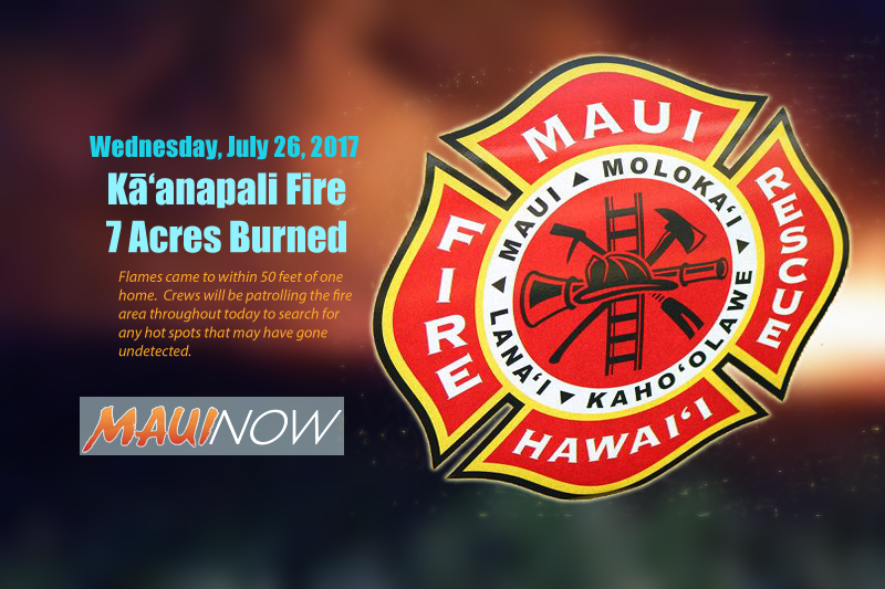 7 Acres Scorched in Kā‘anapali Brush Fire : Maui Now