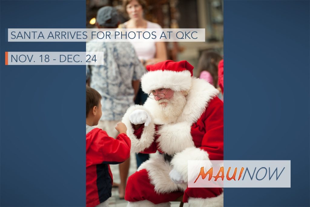 Santa Arrives for Photos at QKC on Nov. 18 : Maui Now