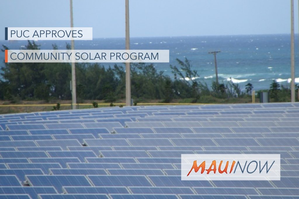 PUC Approves Community Solar Program : Maui Now