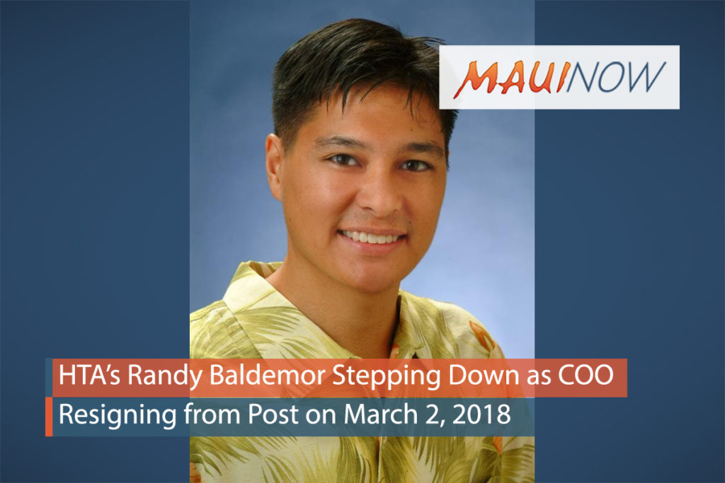 HTA’s Randy Baldemor Stepping Down as COO : Maui Now