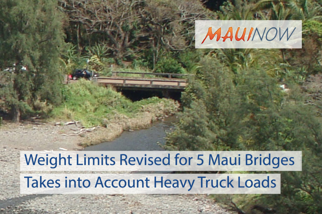 Weight Limits Revised for Five Maui Bridges : Maui Now