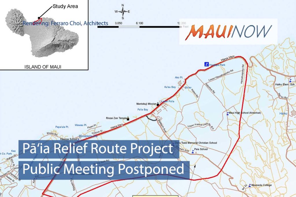Pā‘ia Relief Route Project Public Meeting Postponed : Maui Now