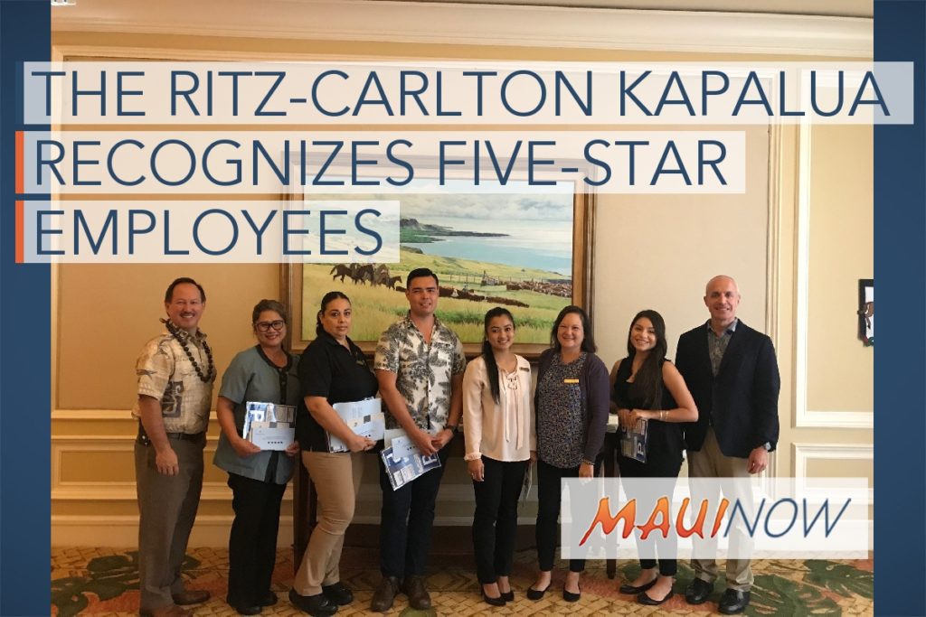 The Ritz-Carlton Kapalua Recognizes Five-Star Employees : Maui Now