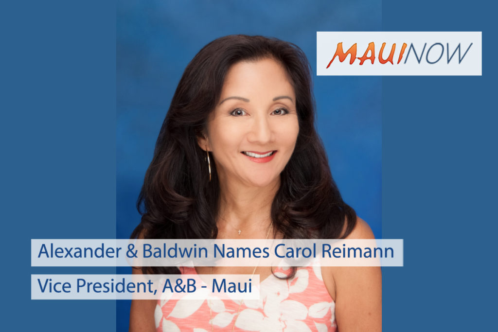 Alexander & Baldwin Names Carol Reimann as Vice President, A&B – Maui ...