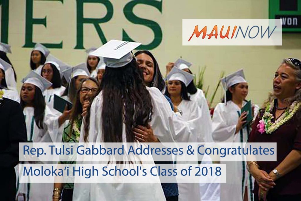 Rep. Gabbard Delivers Opening Address at Moloka‘i HS Graduation : Maui Now