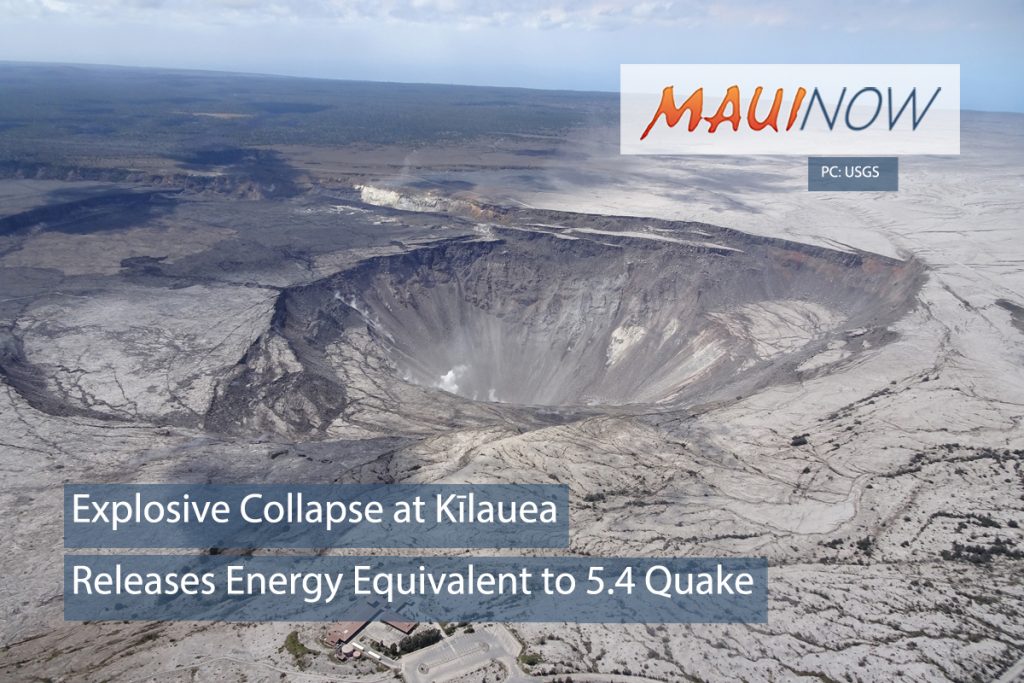 Explosive Collapse at Kīlauea Releases Energy Equivalent to 5.4 Quake ...