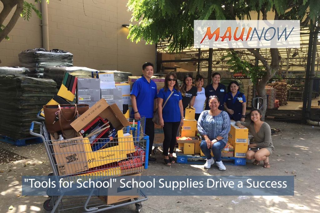 Maui “Tools for School” School Supplies Drive a Success : Maui Now