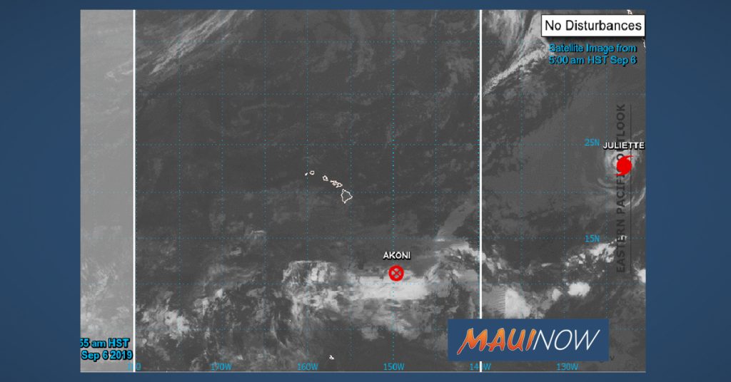 Akoni Downgraded to Remnant Low, Juliette Continues Weakening : Maui Now