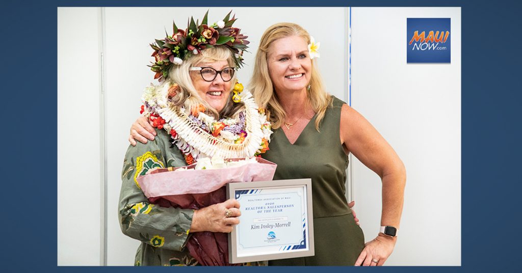 Maui’s 2020 REALTOR Salesperson of the Year is Kim Insley-Morrell ...