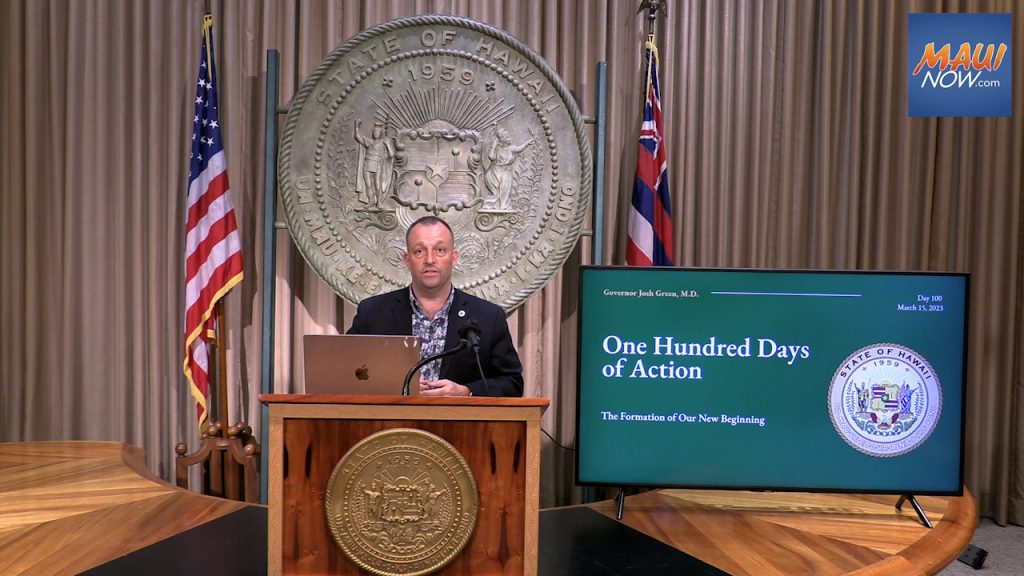 Governor Green marks 100 days in office : Maui Now