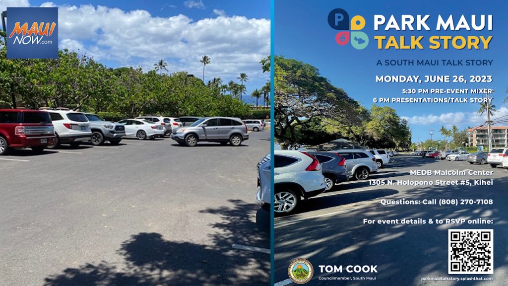 Maui Council member Tom Cook announces talk story on new PARK MAUI ...