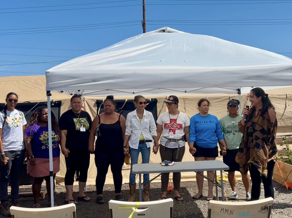 Temporary tent shelter, Pu’uhonua o Nēnē, opens with blessing : Maui Now